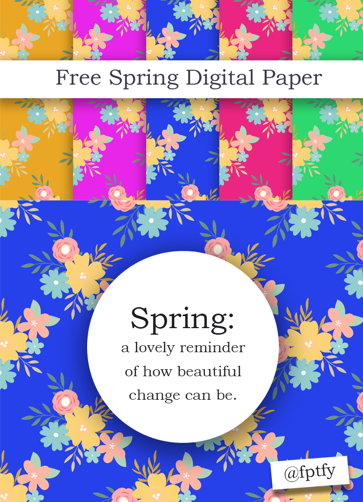 Free Colorful Floral Spring Scrapbooking Paper - Free Pretty Things For You
