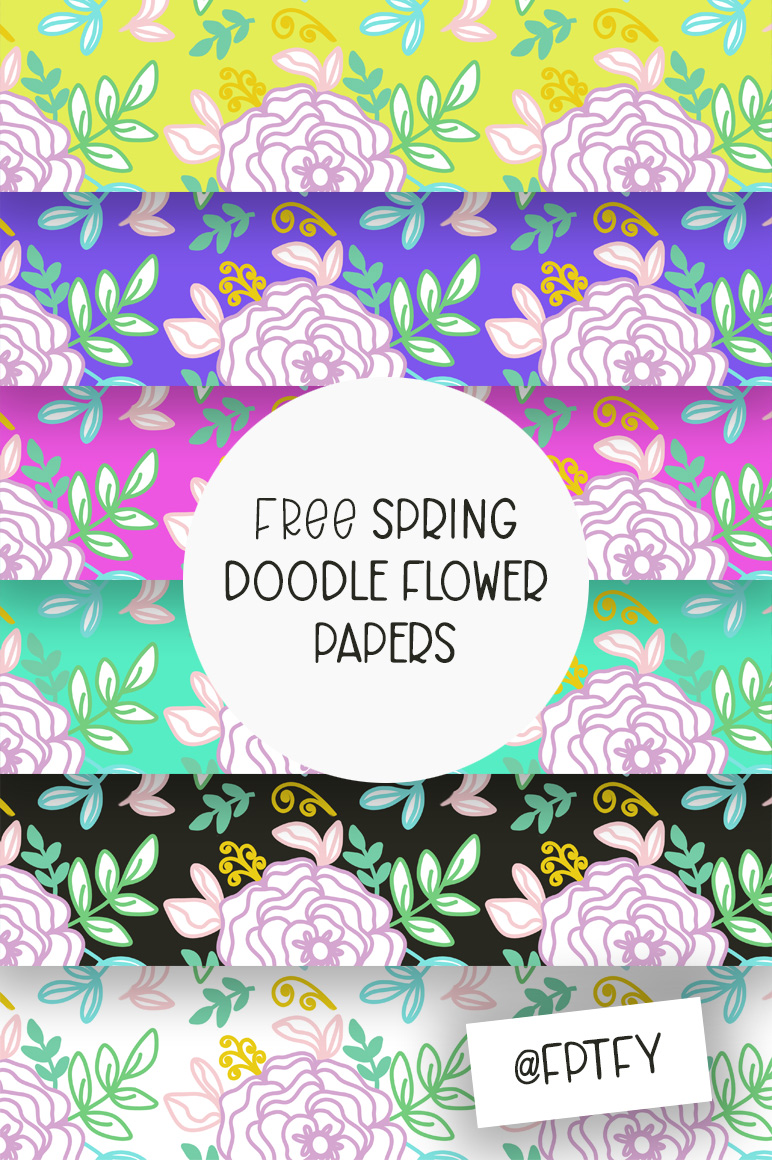 doodle flower spring papers - Free Pretty Things For You