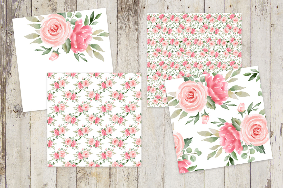 Free Peachy Pink Rose Digital Backgrounds - Free Pretty Things For You