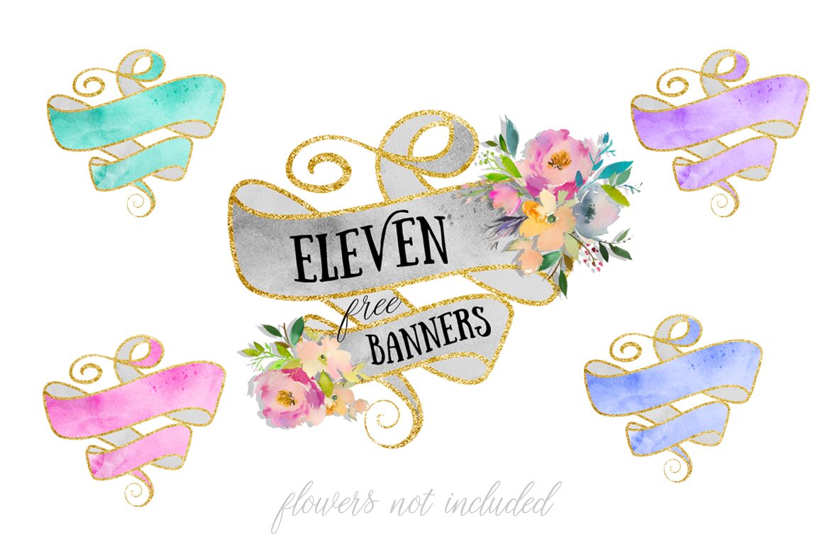 11 Free Watercolor Banners - Free Pretty Things For You