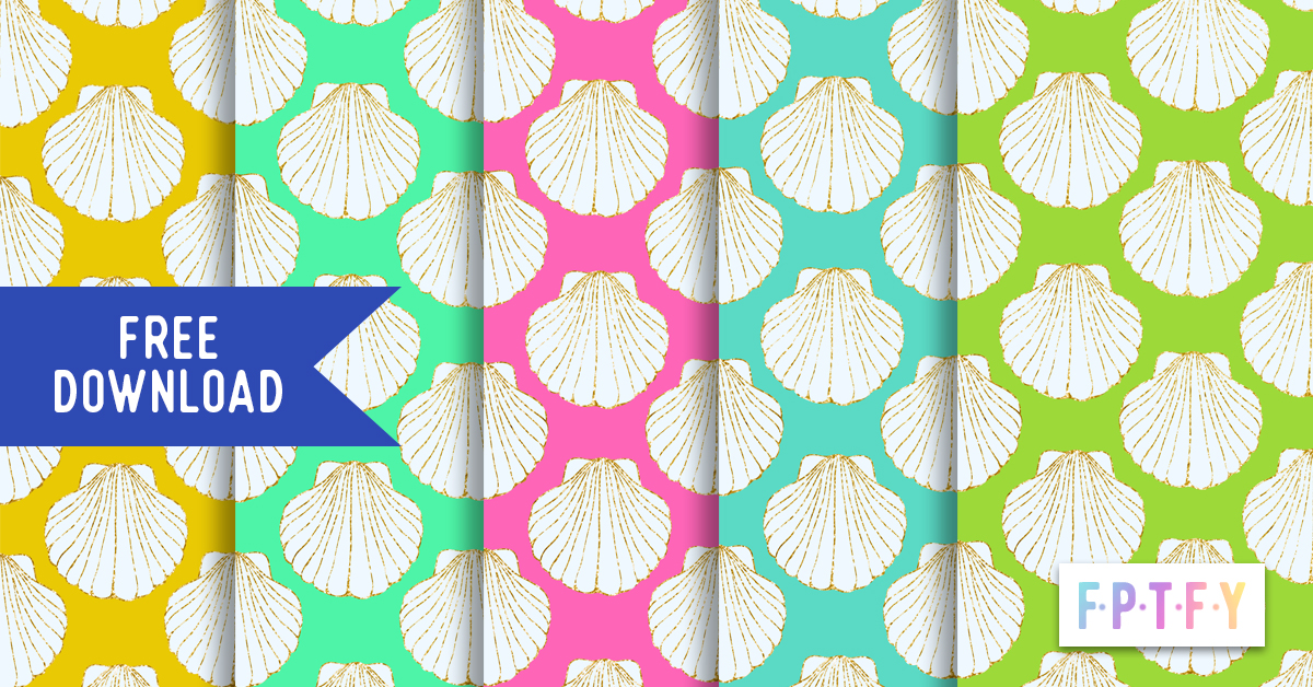 5 Free Colorful Shell Digital Paper Backgrounds - Free Pretty Things ...