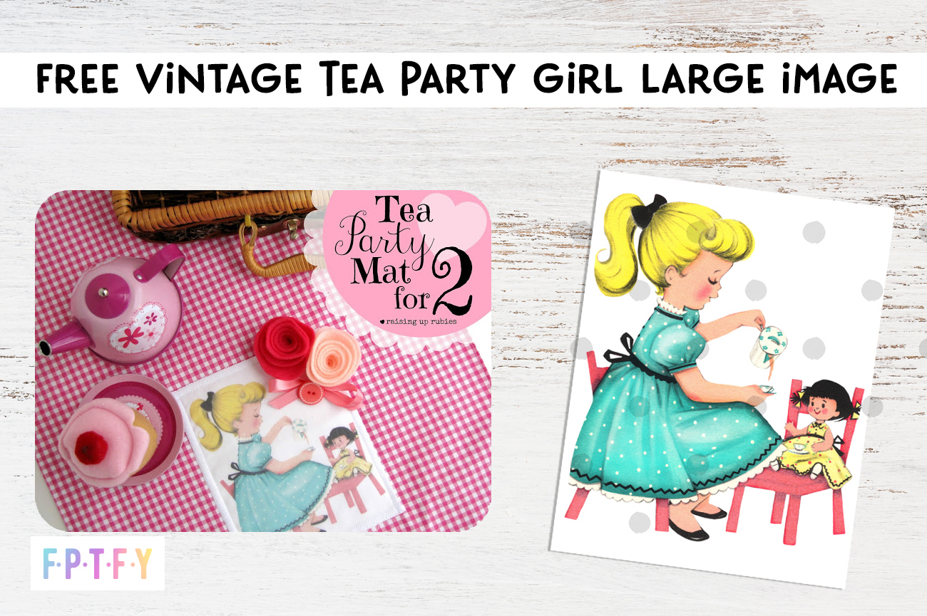 Free Vintage Girl Tea Time Party Image & Papers - Free Pretty Things ...