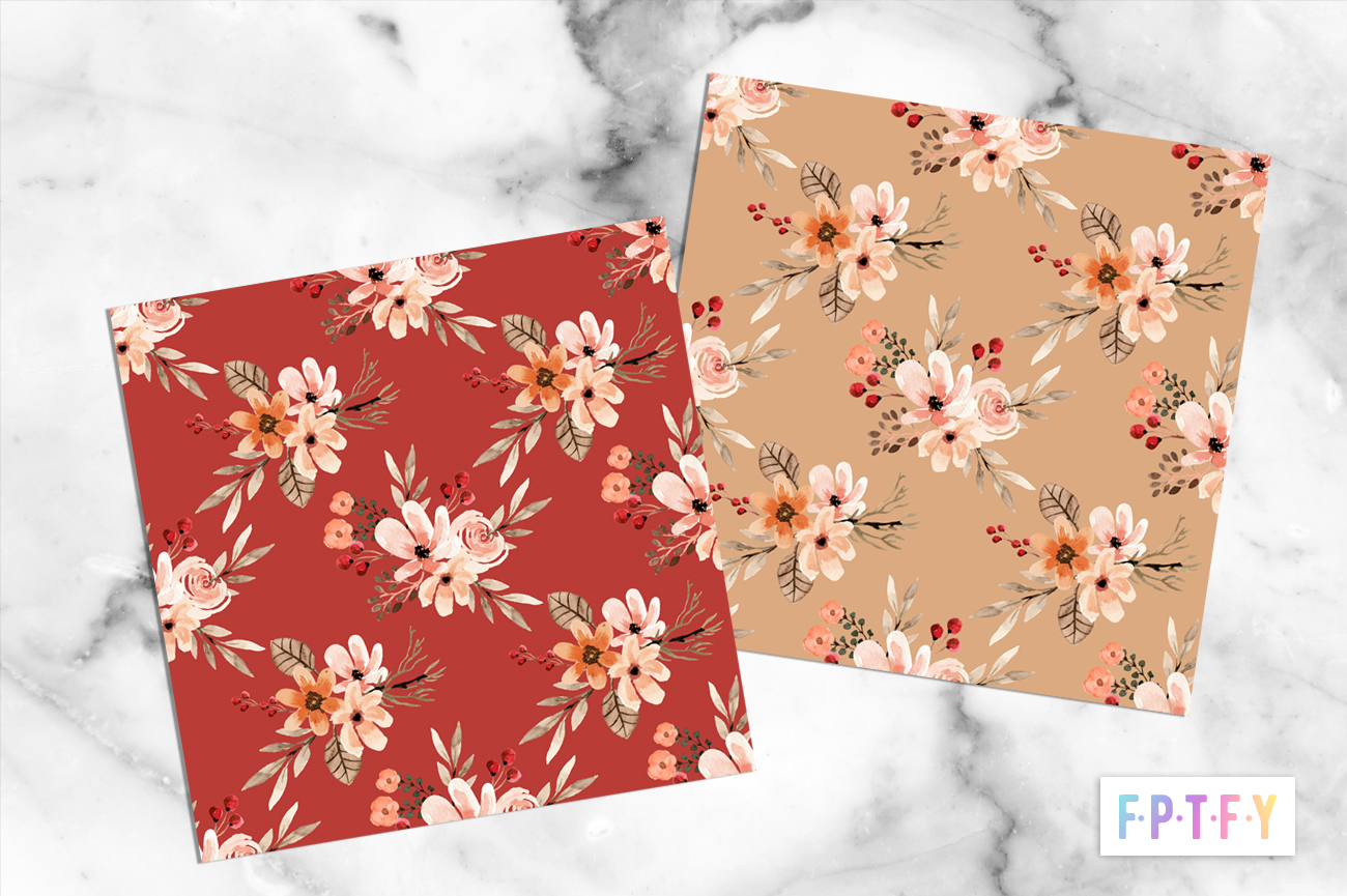 4 Free autumn floral seamless digital paper - Free Pretty Things For You