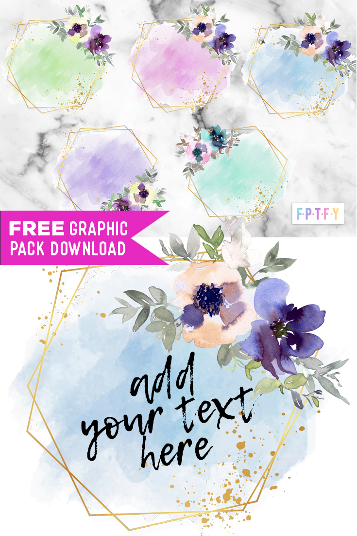 5 Free Floral Watercolor Frames Pack - Free Pretty Things For You