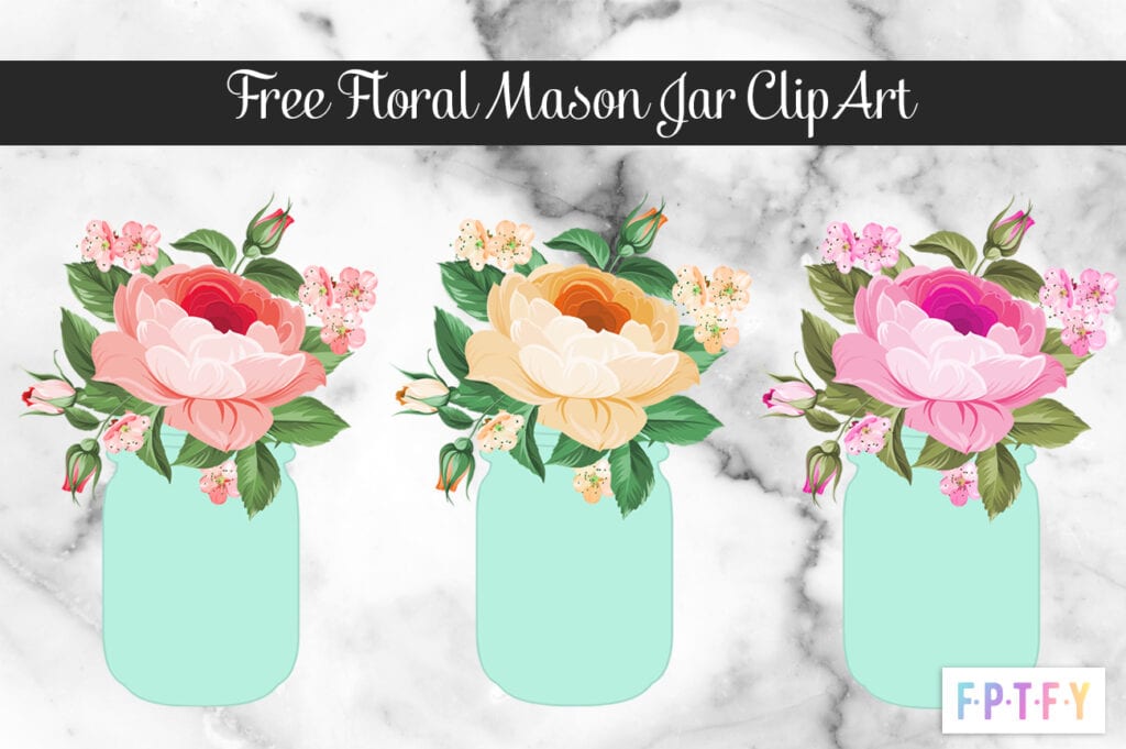 10 Free Floral Mason Jar Bridal Digital Paper - Free Pretty Things For You