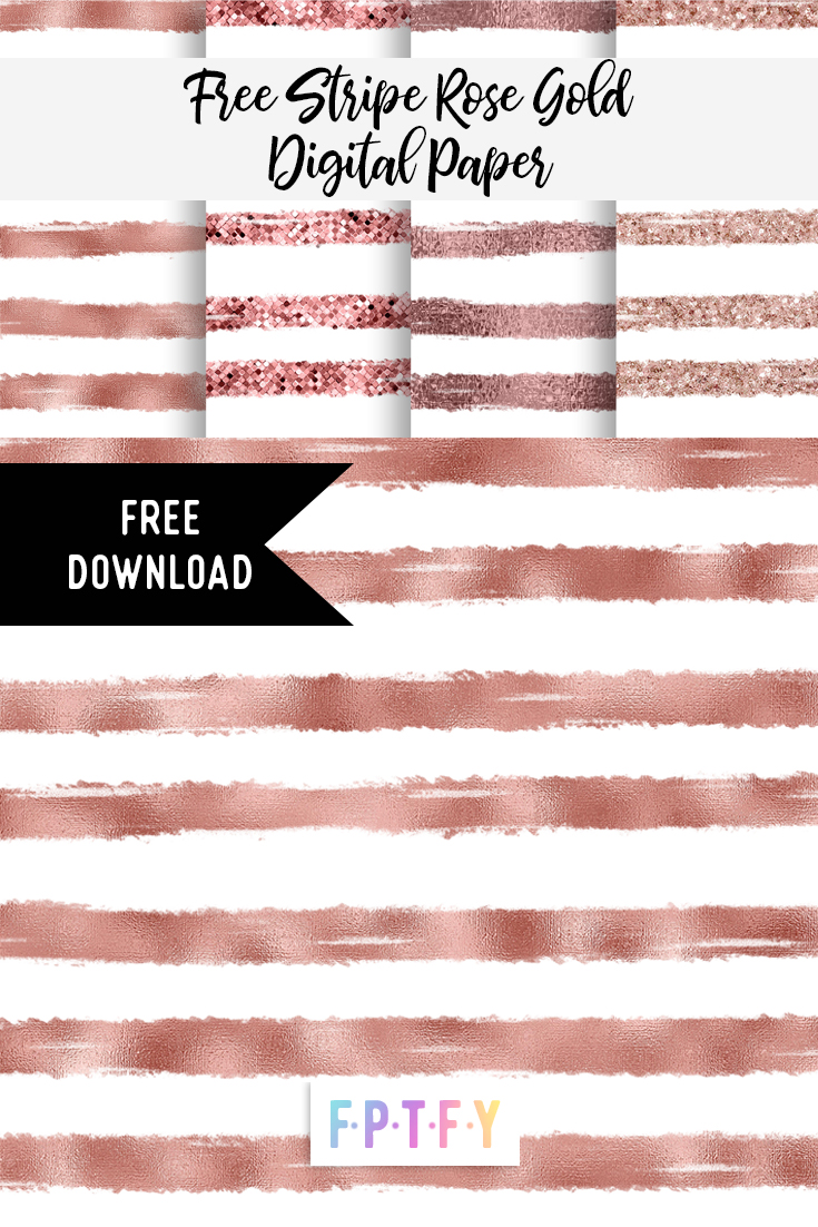 4 Rose Gold Stripe DigiPaper - Free Pretty Things For You