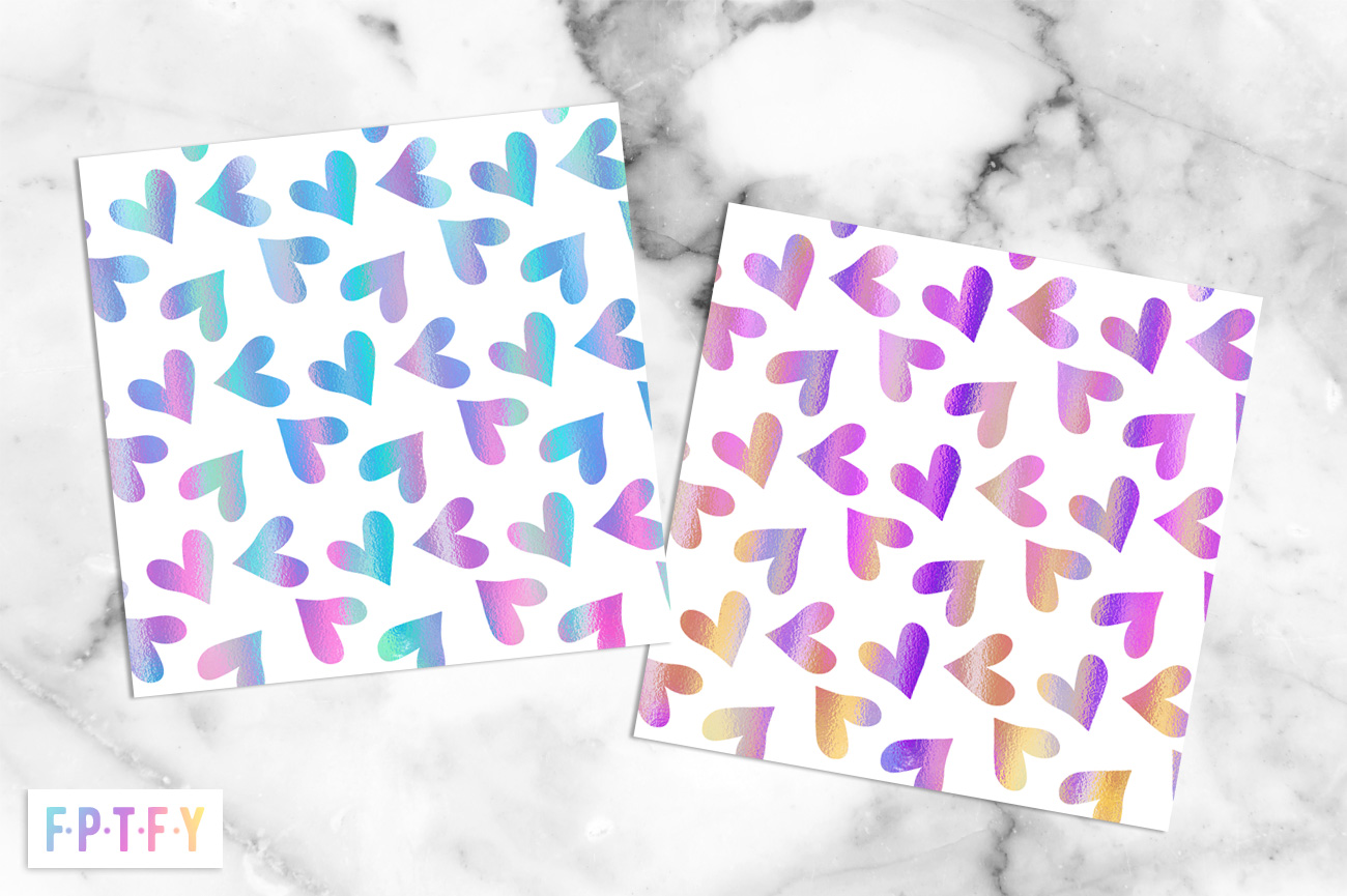 4 Free Iridescent Heart Digital Paper - Free Pretty Things For You