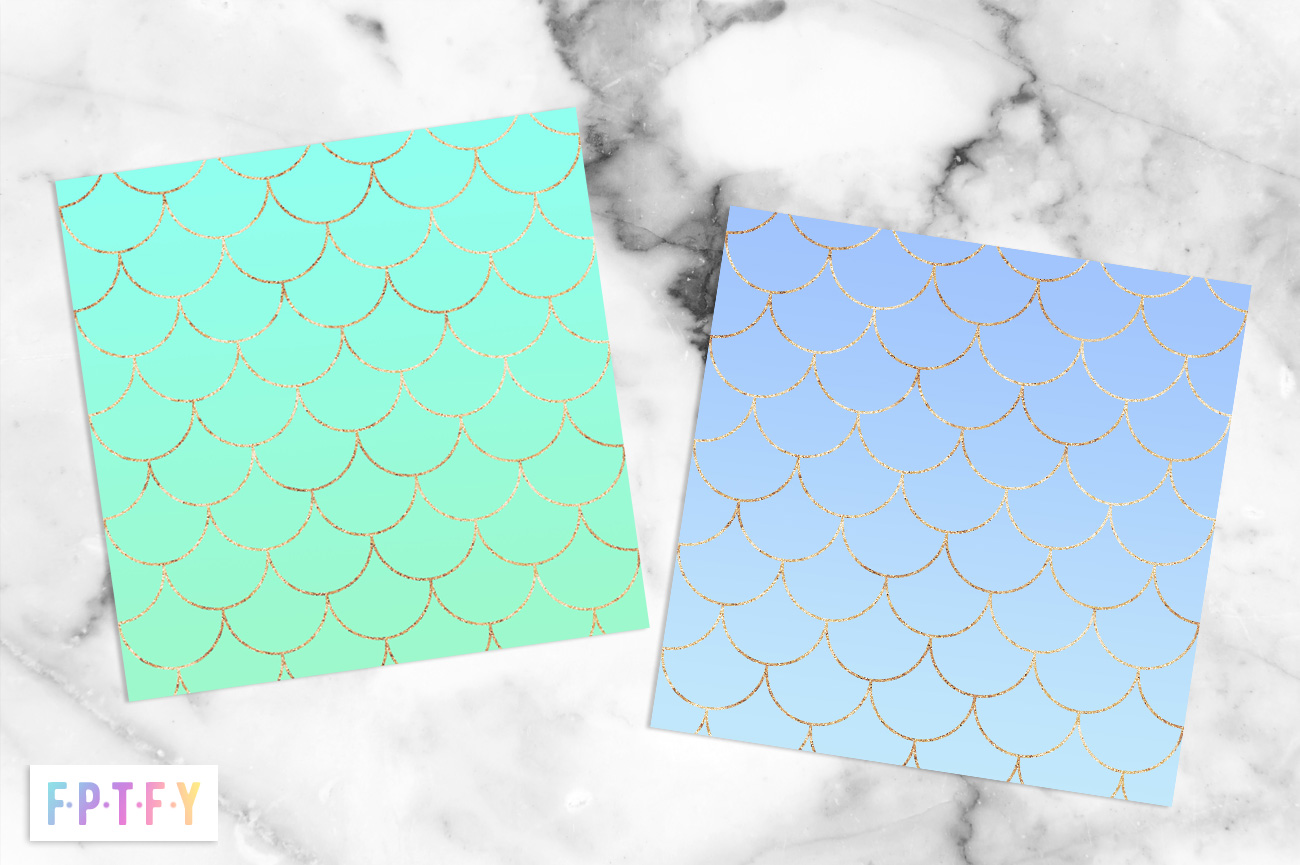 8 Free Ombre Mermaid Gold Scales Digital Papers - Free Pretty Things ...