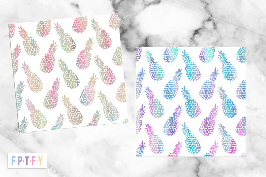 5 Free Iridescent Pineapple Digital Paper - Free Pretty Things For You