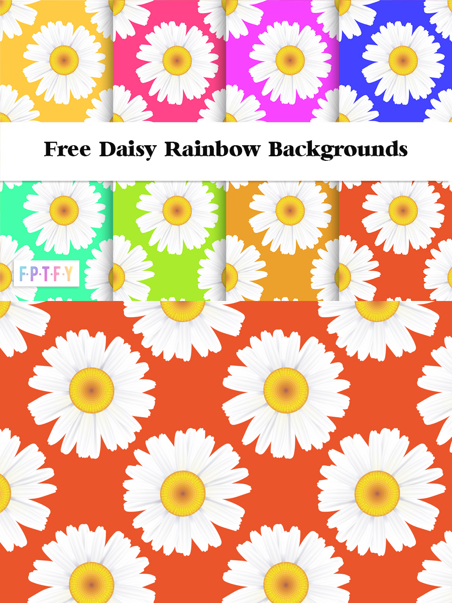 8 Free Daisy Rainbow Digital Backgrounds - Free Pretty Things For You