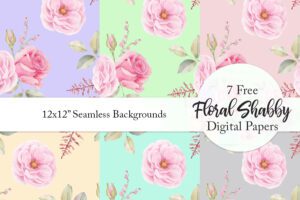 20 Free Lavender Floral Gold Digital Paper - Free Pretty Things For You