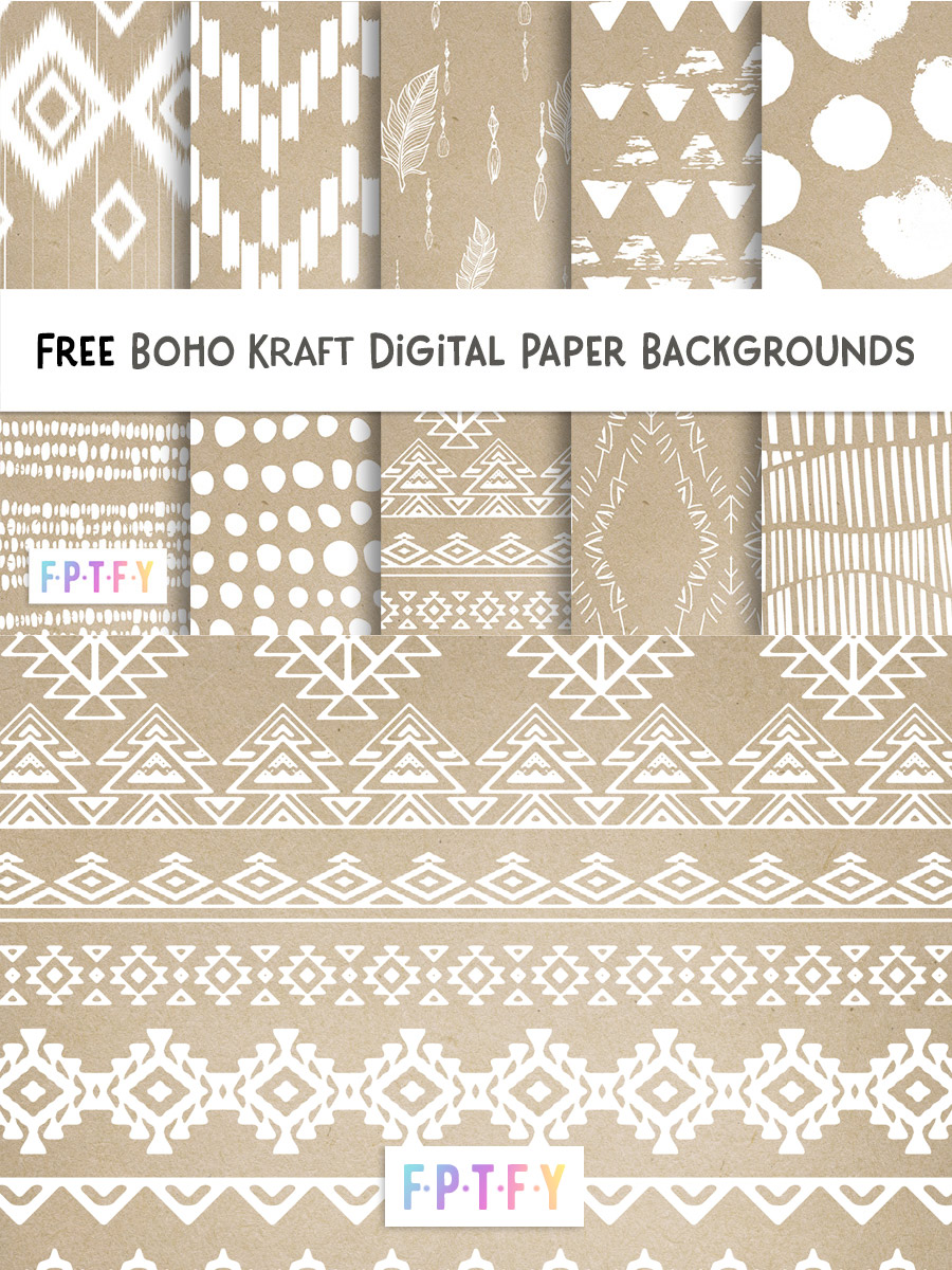 10 Free Boho Kraft Digital Paper Backgrounds - Free Pretty Things For You