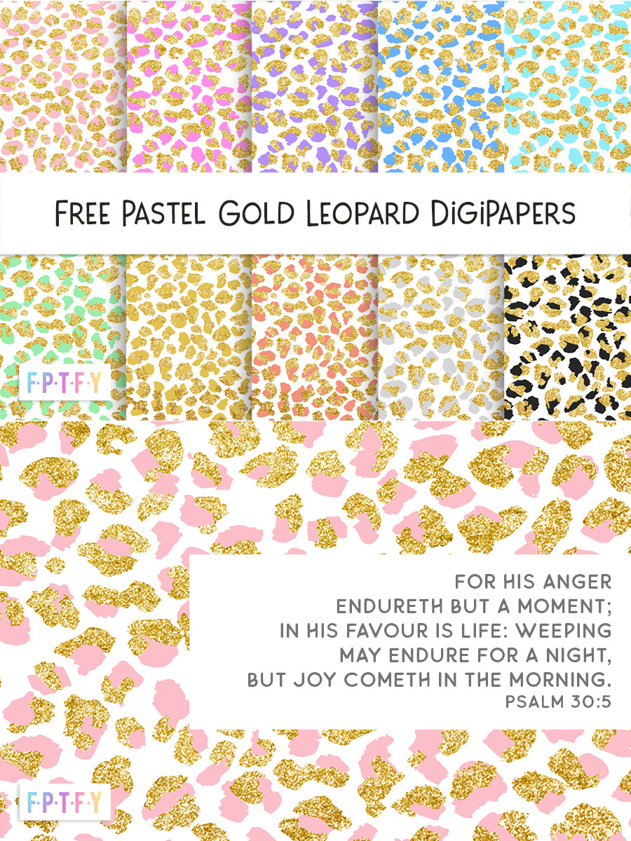 10 Free Pastel Gold Leopard Digital Paper - Free Pretty Things For You