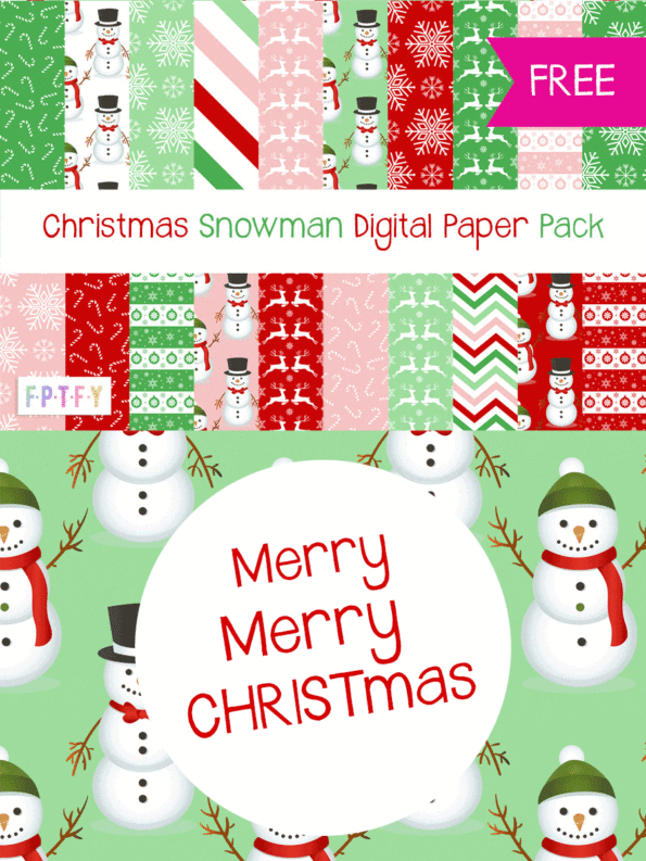 20 FREE Christmas Snowman Digital Paper - Free Pretty Things For You