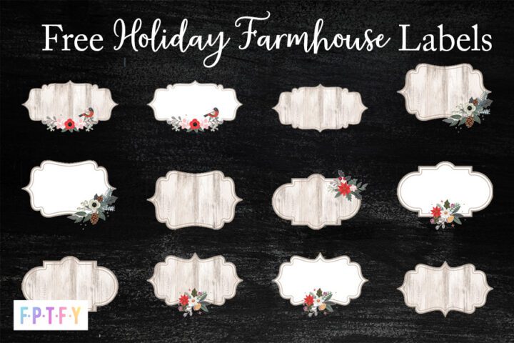 4 Free Peach Floral Chalkboard Labels - Free Pretty Things For You