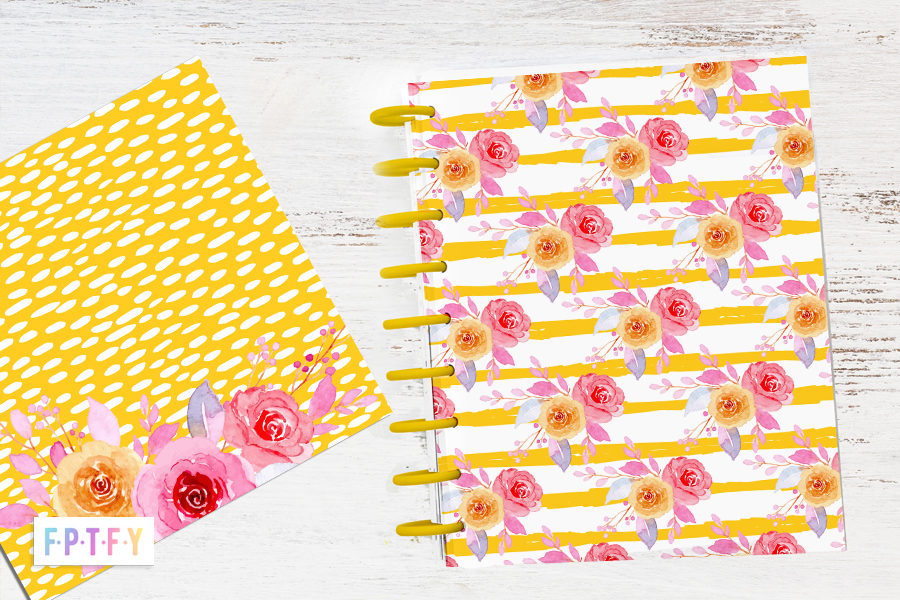 6 Free Yellow and Orange Floral Digital Paper - Free Pretty Things For You