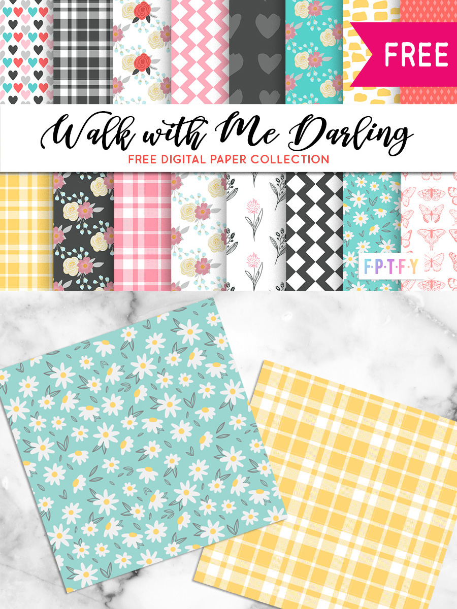 FREE Walk With Me Darling Digital Paper - Free Pretty Things For You