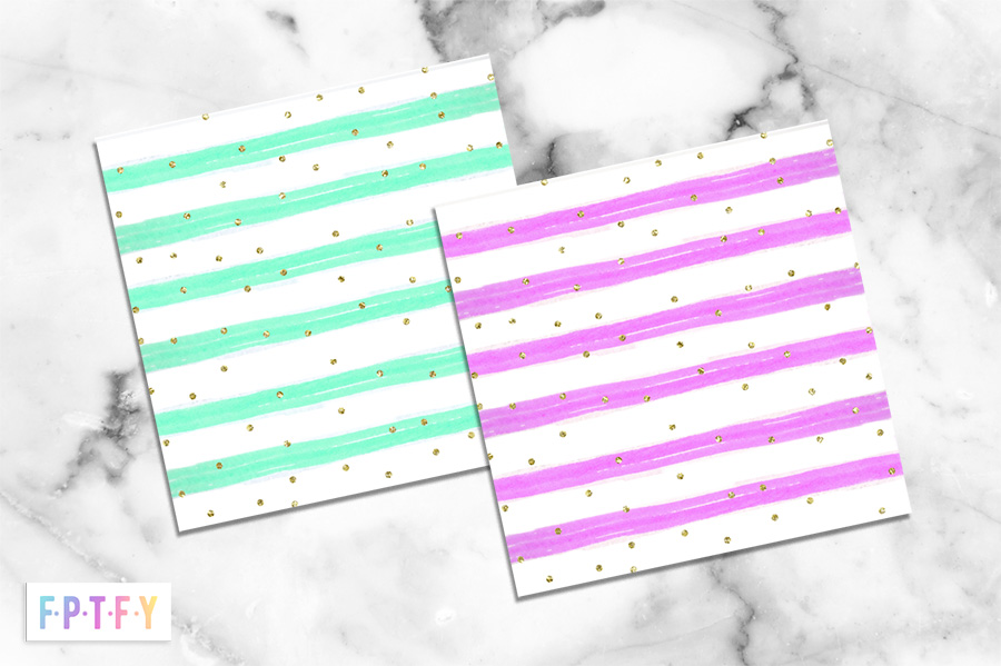8 Free Watercolor Stripe Gold Confetti Digital Papers - Free Pretty ...