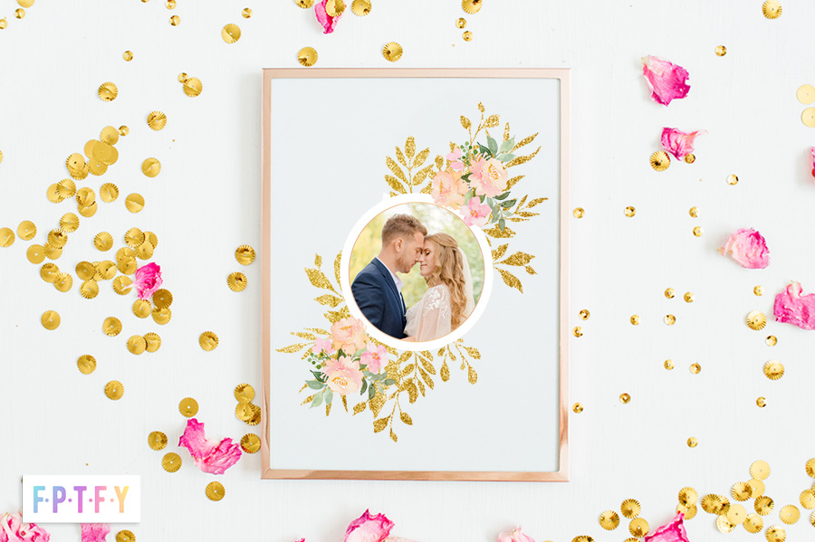 4 Free Floral Gold Leaf Digital Frames - Free Pretty Things For You