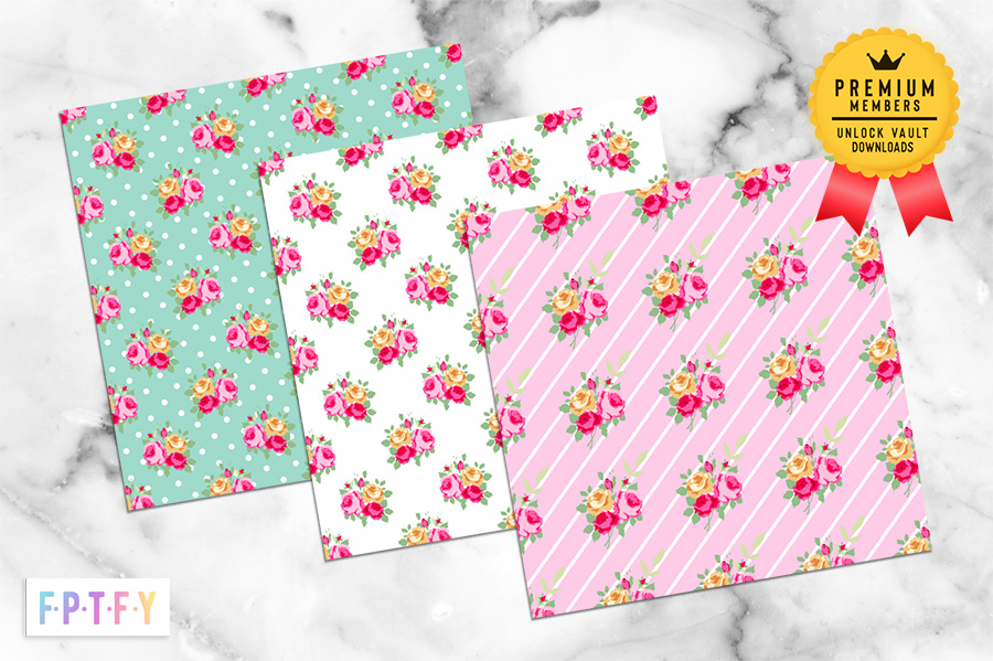 14 Shabby Rose Pink and Teal Digital Paper - Free Pretty Things For You