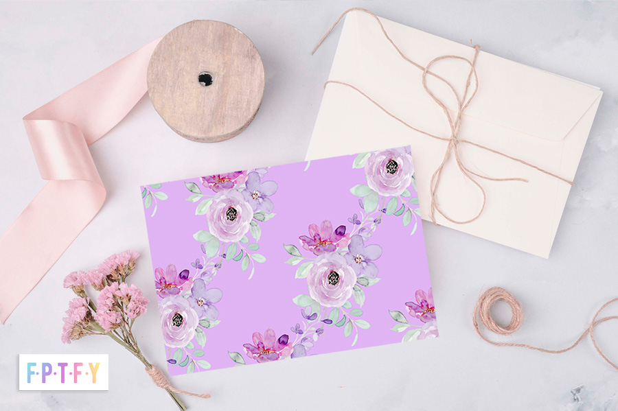 20 Free Lavender Floral Gold Digital Paper - Free Pretty Things For You