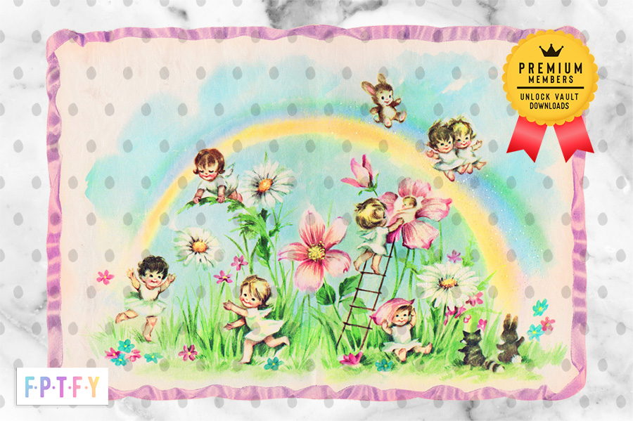 Vintage Baby Angel Garden Image - Free Pretty Things For You