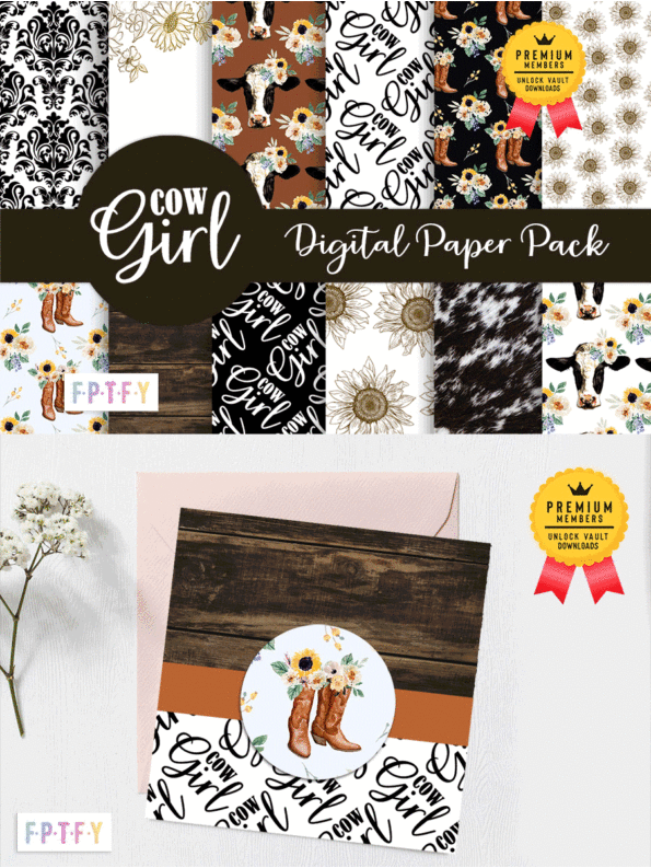 12 Cowgirl Digital Paper - Free Pretty Things For You