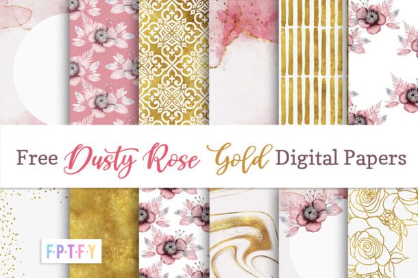 4 Free Gold Butterfly Digital Papers - Free Pretty Things For You