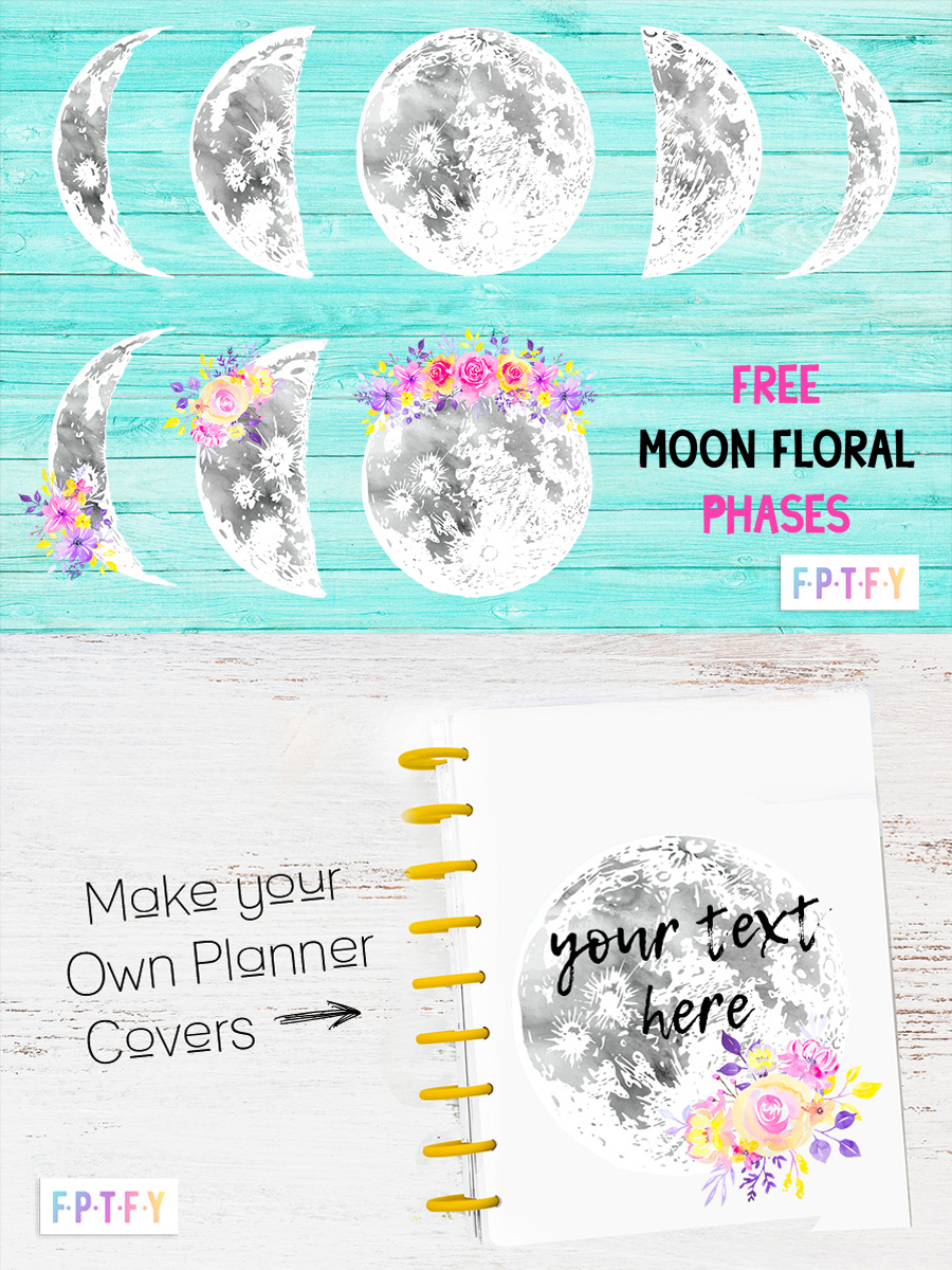 11 Free Moon Floral Phases Clip Art - Free Pretty Things For You