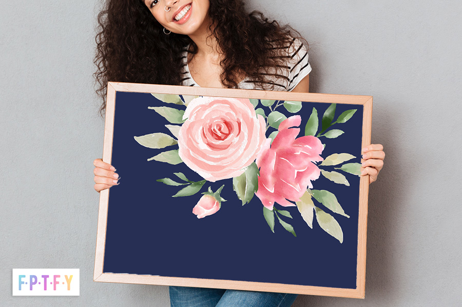 8 Pink and Navy Floral Digital Papers - Free Pretty Things For You